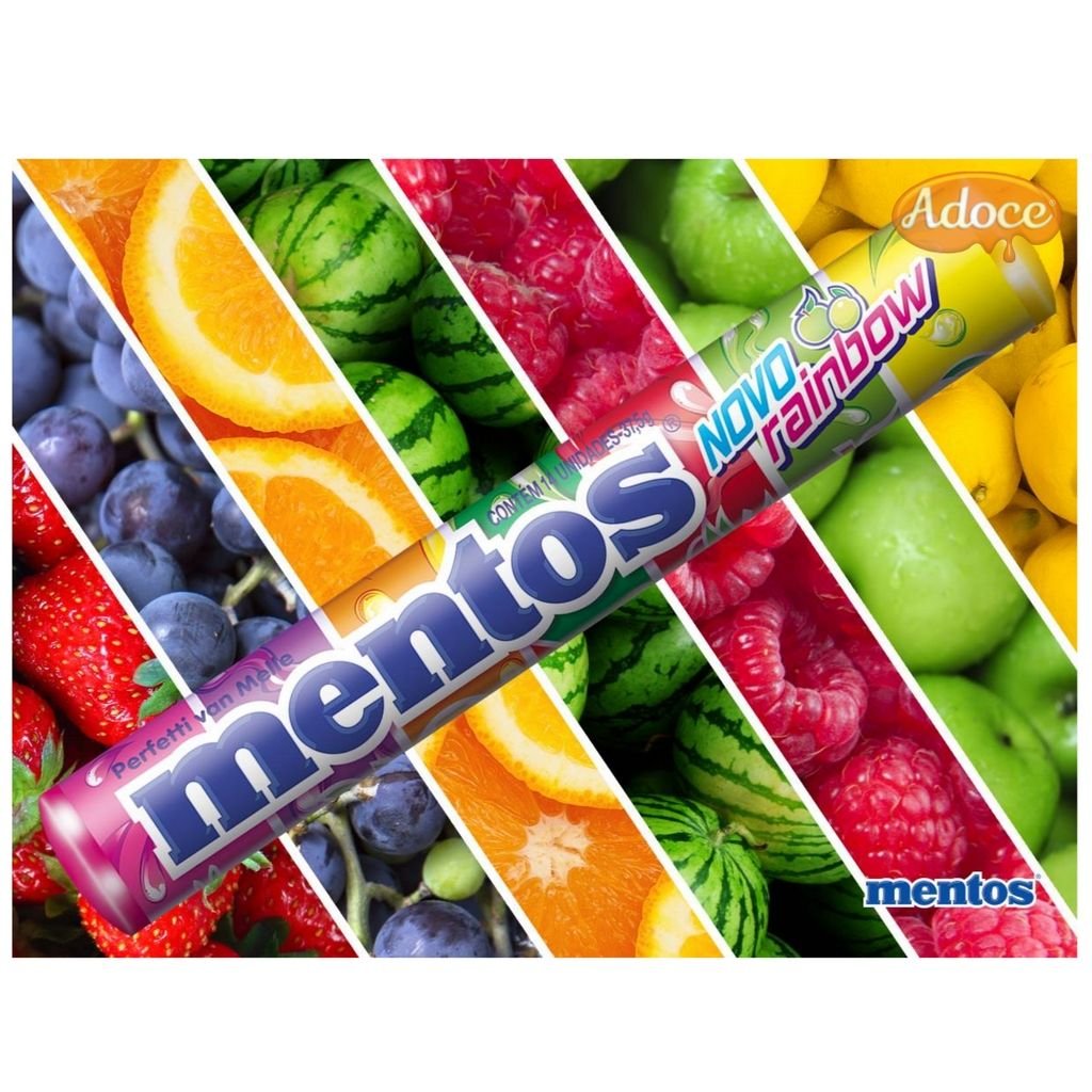 Mentos Rainbow Stick Display 16unX37,5g Perfetti