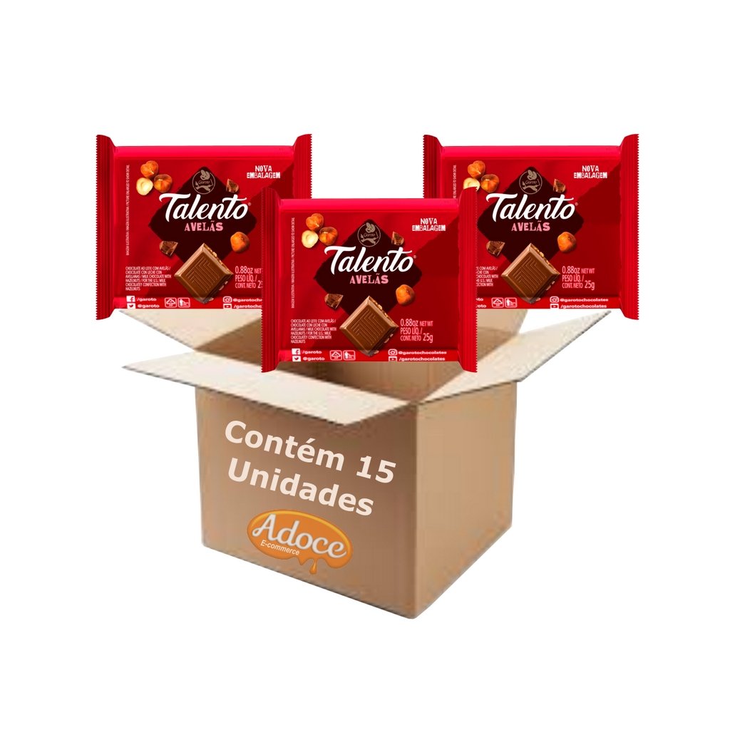 Chocolate Talento Mini Avelãs 15unX25g Garoto