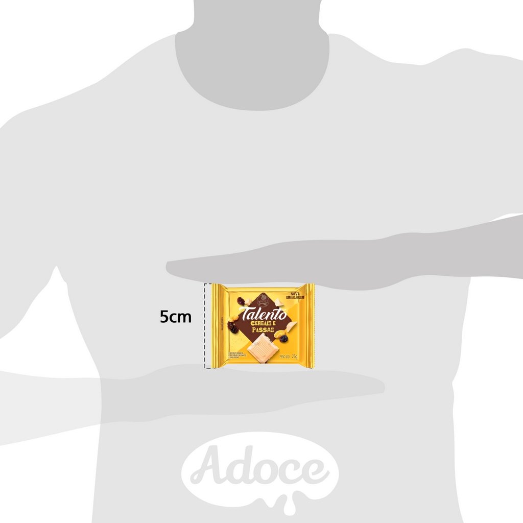 Chocolate Talento Mini Branco Cereais e Passas 15unX25g Garoto