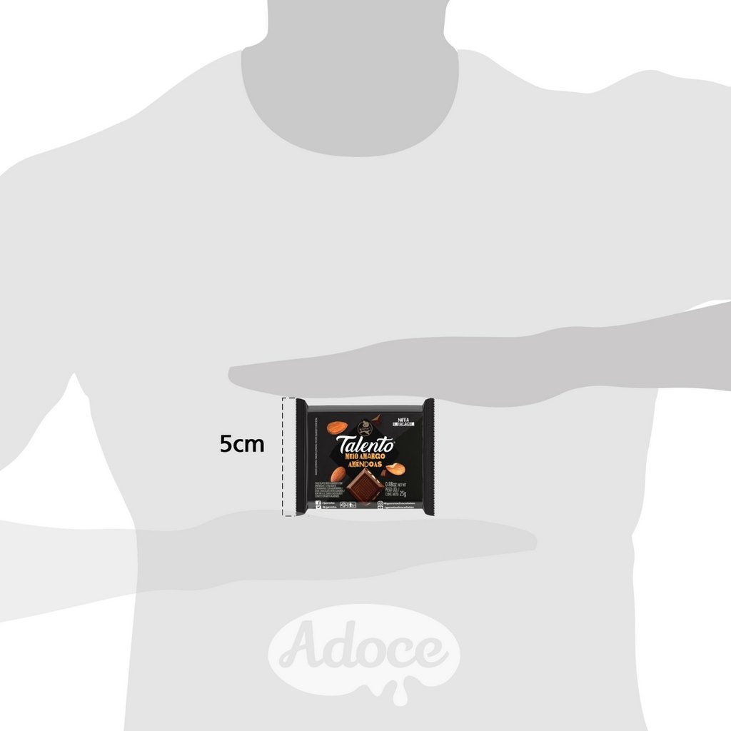 Chocolate Talento Mini Meio Amargo Amêndoas 15unX25g Garoto