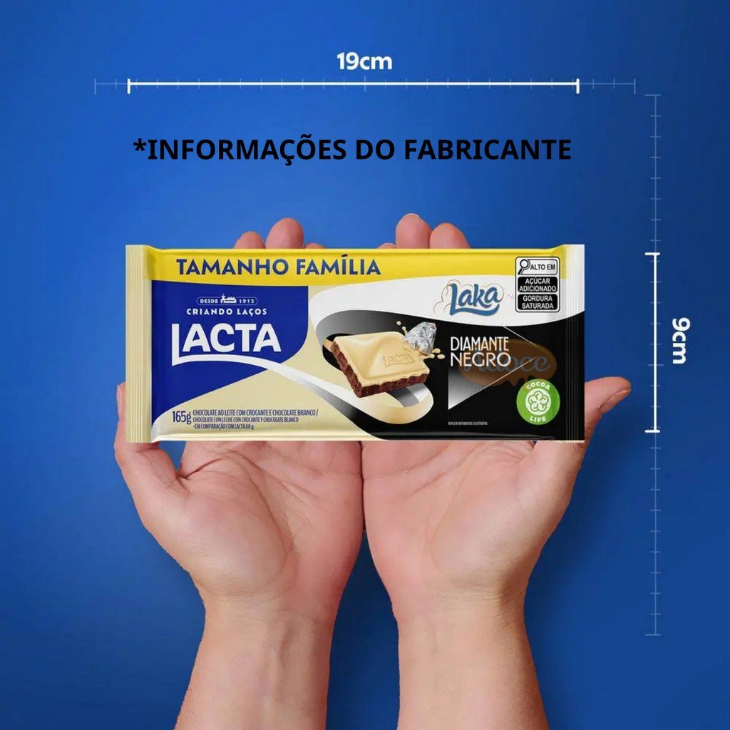 Chocolate Tamanho Família Lacta 145g - Laka e Diamante Negro