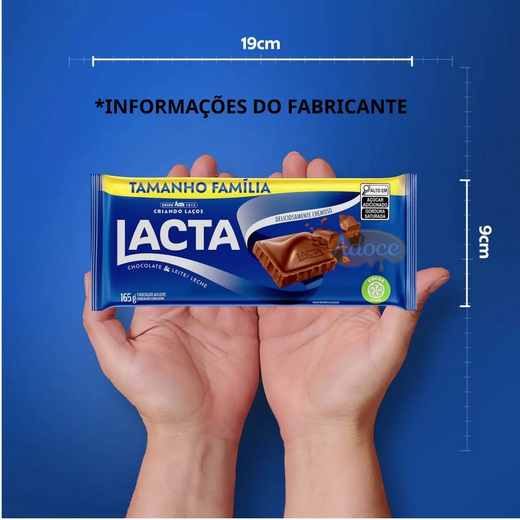 Chocolate Tamanho Família Ao Leite Lacta 145g